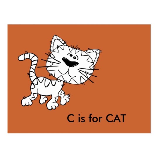 "C" is for Cat Alphabet Flashcard Postcard | Zazzle.co.uk