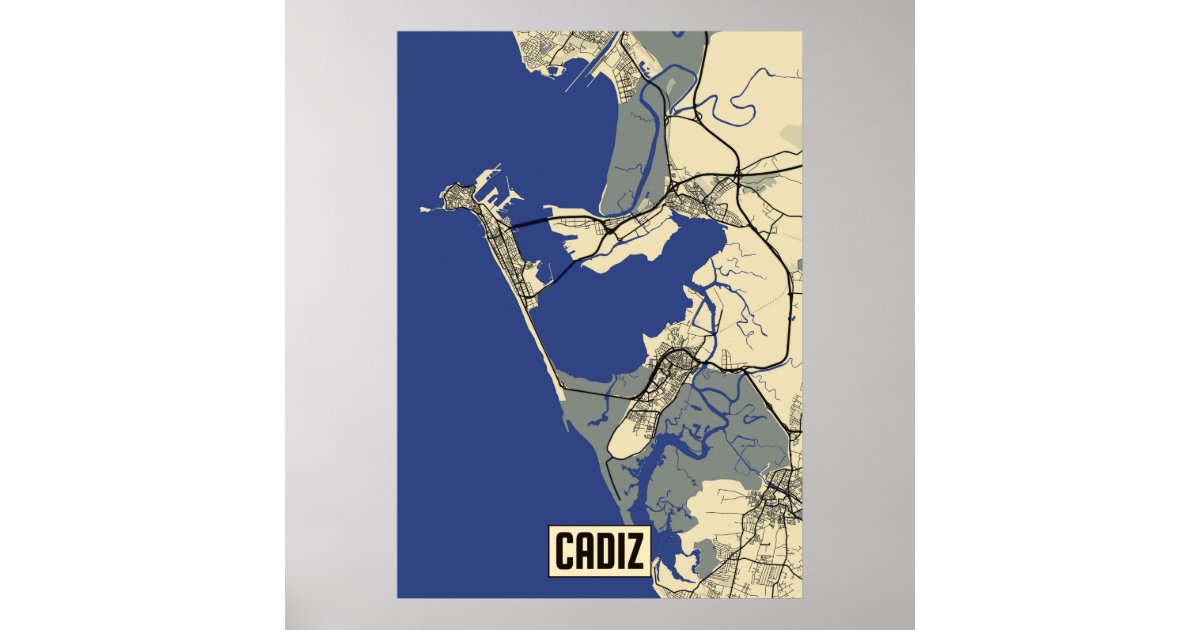 Cadiz Map Poster | Zazzle