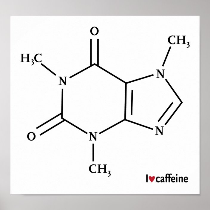 Caffeine molecule Poster | Zazzle.co.uk