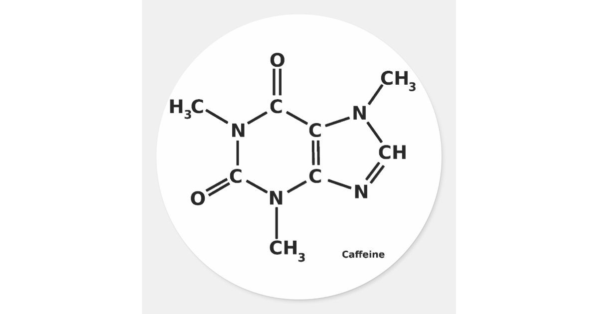 Caffeine Molecule Sticker | Zazzle