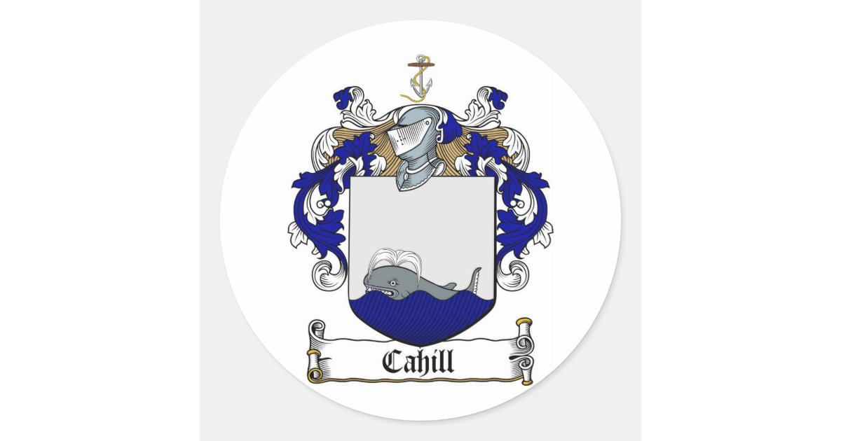 CAHILL FAMILY CREST - CAHILL COAT OF ARMS CLASSIC ROUND STICKER | Zazzle