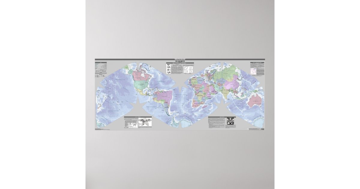 Cahill-Keyes World Political Map Poster | Zazzle