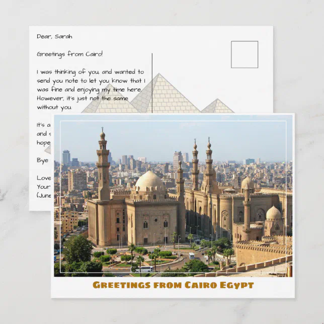 Cairo Egypt with Mosque Postcard | Zazzle