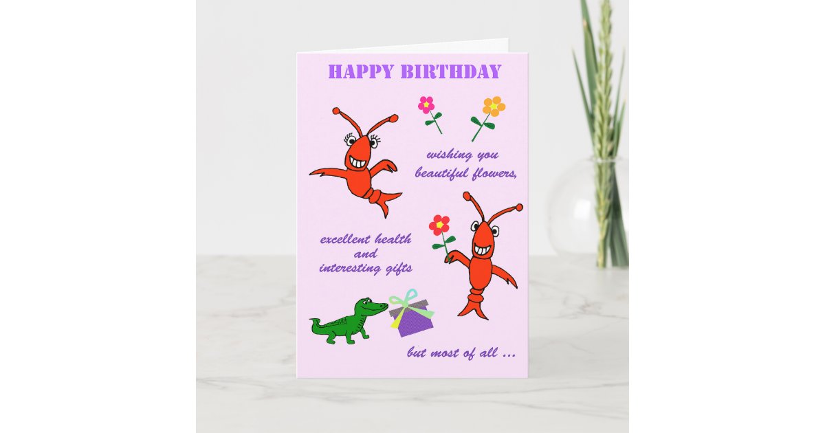 Cajun Crawfish Happy Birthday Card | Zazzle