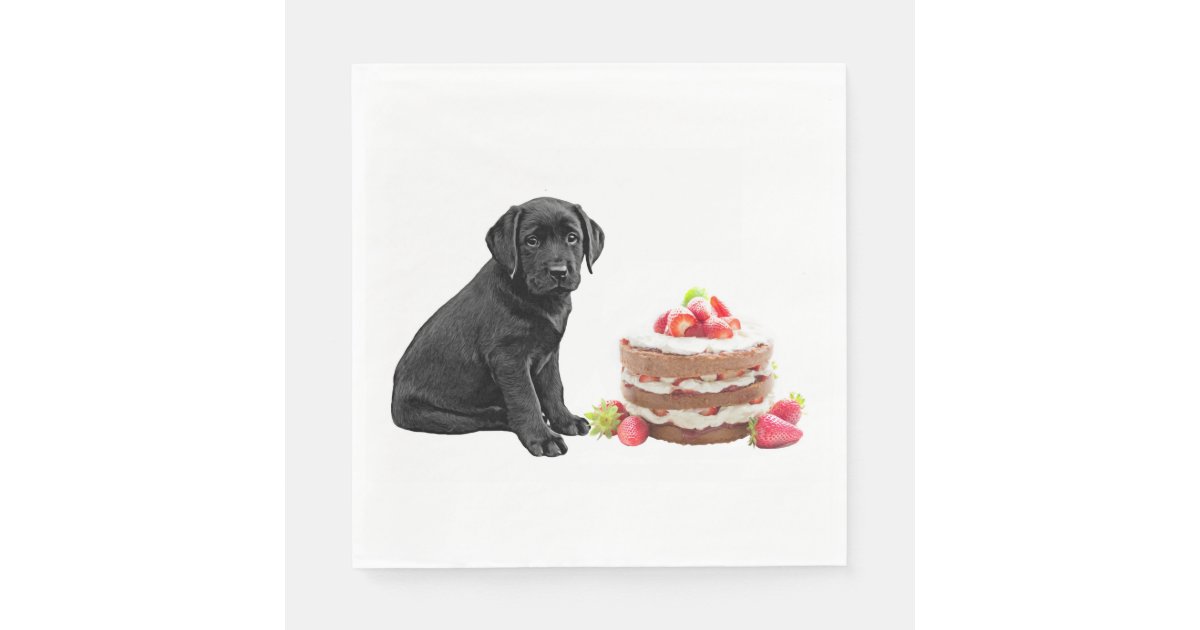 Cake - Black Lab Napkin | Zazzle