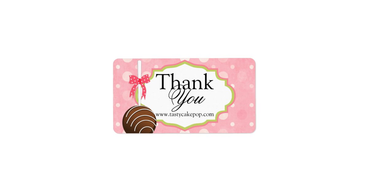 Cake Pops Bakery Thank You Label | Zazzle