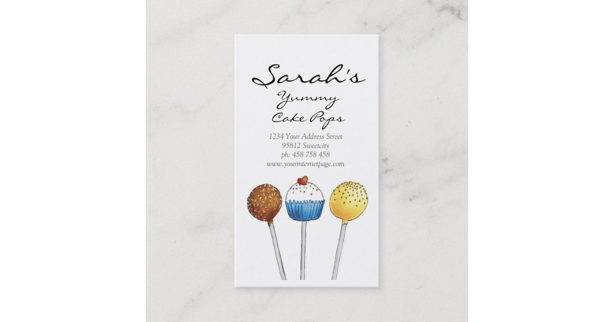 Cake Pops - Business Card | Zazzle