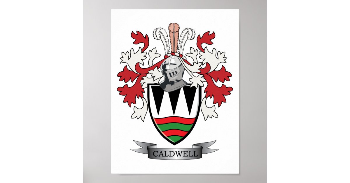 Caldwell Family Crest Coat of Arms Poster | Zazzle