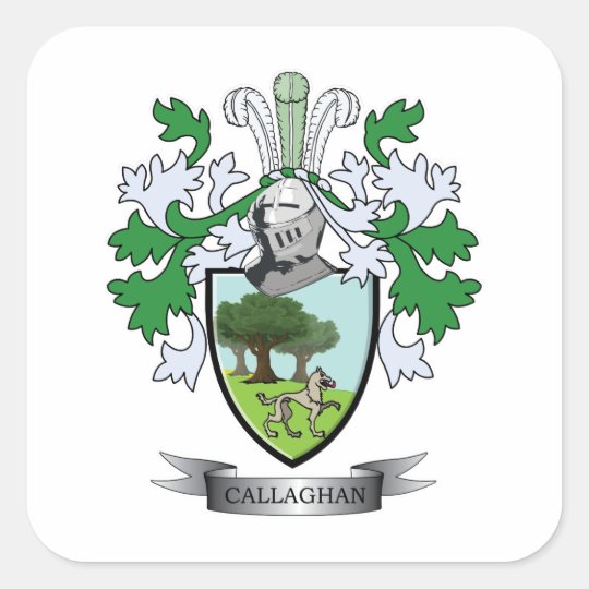 Callaghan Coat of Arms Square Sticker | Zazzle.co.uk