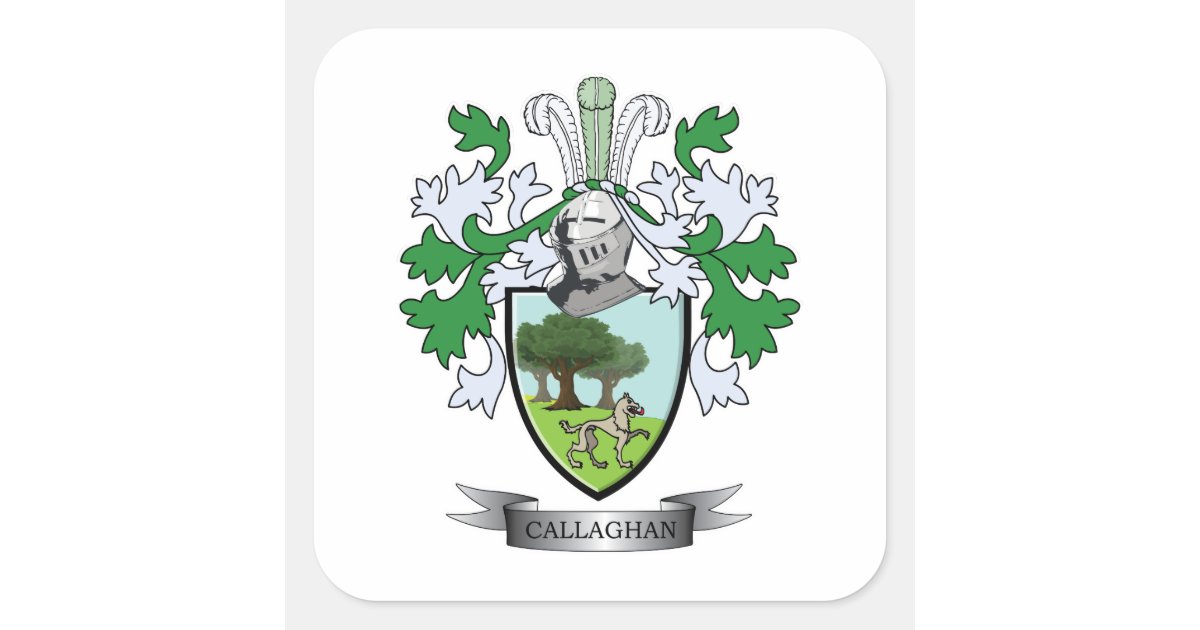Callaghan Coat of Arms Square Sticker | Zazzle