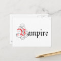 Calligraphic Vampire Postcard | Zazzle