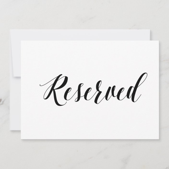 Calligraphy Style "Reserved" Wedding Sign | Zazzle.co.uk