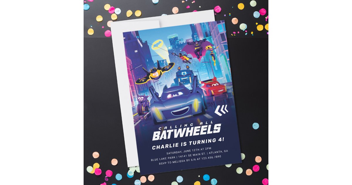 Calling All Batwheels™ Kids Birthday Invitation | Zazzle