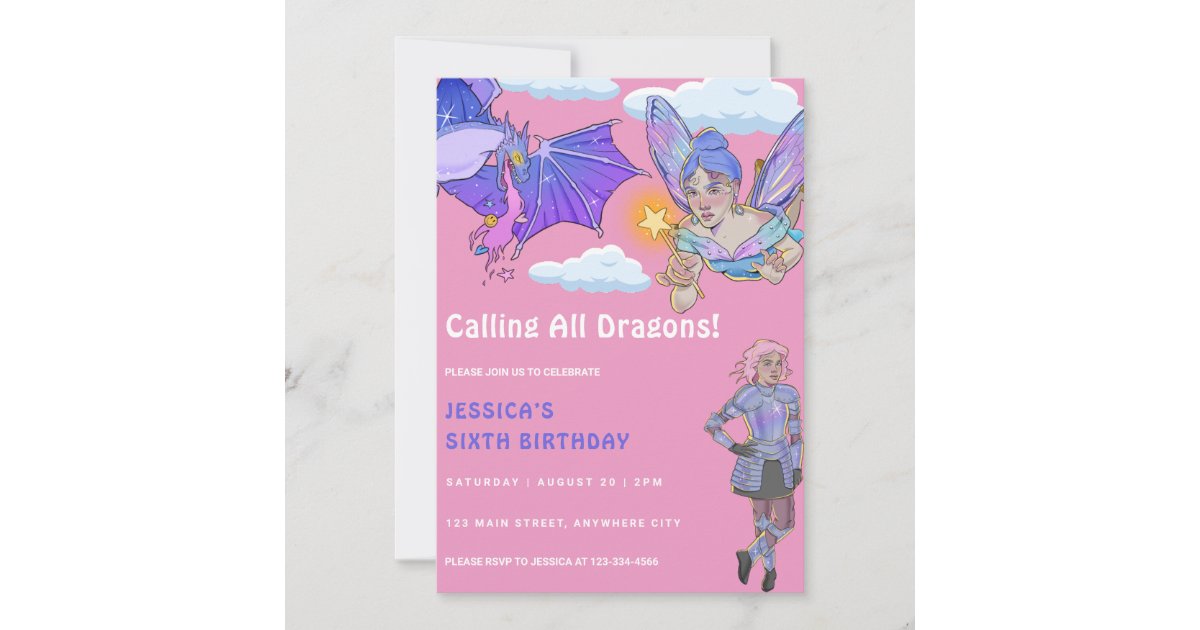 Calling All Dragons Kids Birthday Party Invitation | Zazzle