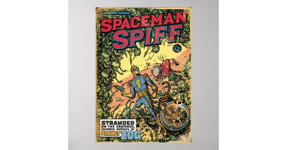 Calvin The Spiffy Spaceman Poster | Zazzle