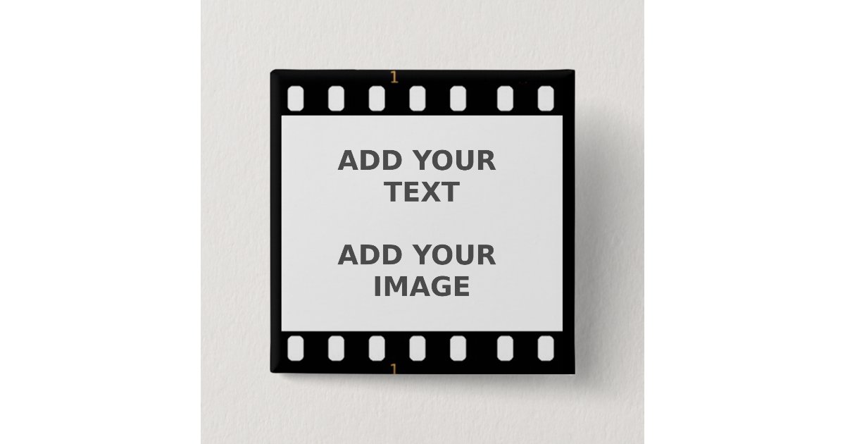 Camera Movie Film Strip Button Badge Name Tag | Zazzle