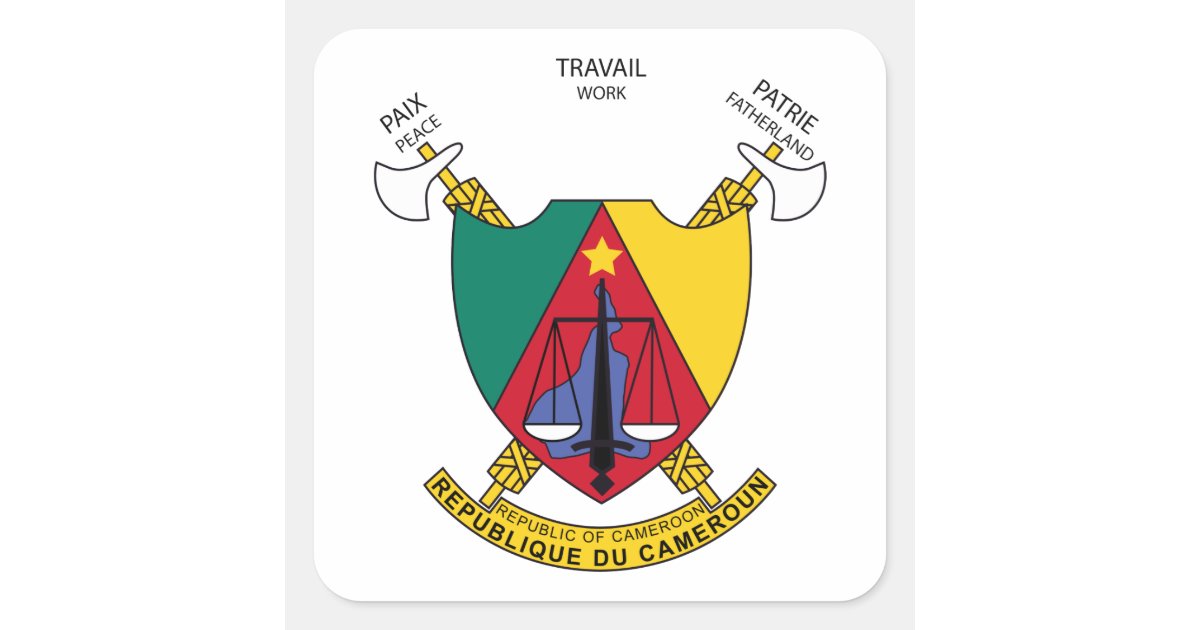 cameroon emblem square sticker | Zazzle