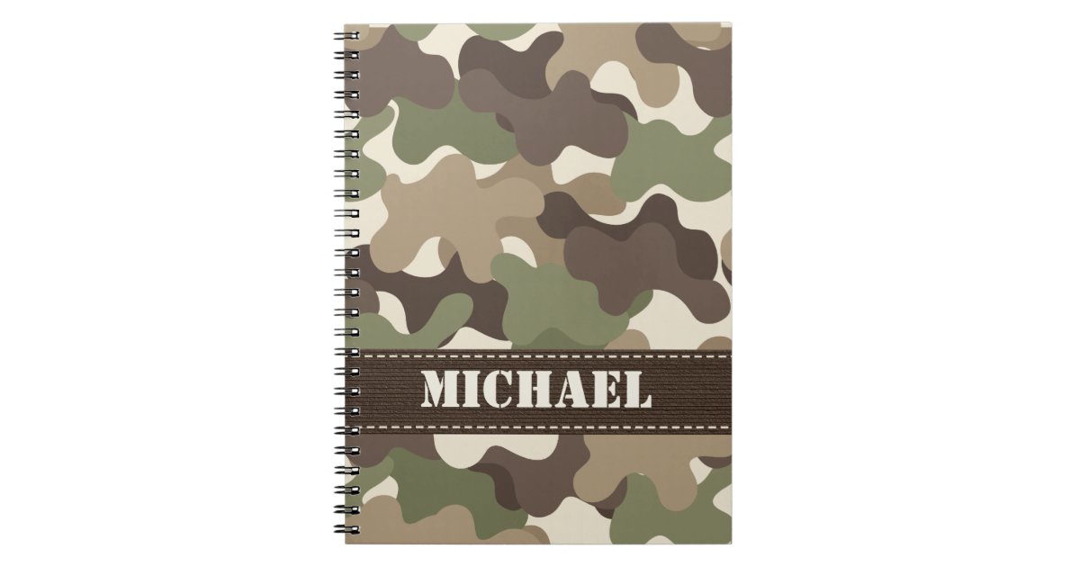 Camouflage Camo Spiral Notebook Journal | Zazzle
