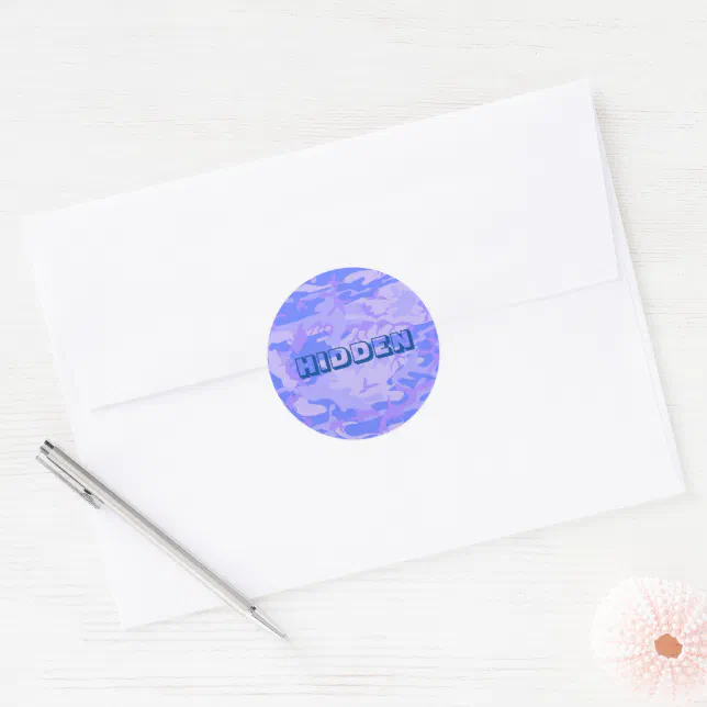 Camouflage Pastel Blue Abstract Pattern Classic Round Sticker | Zazzle