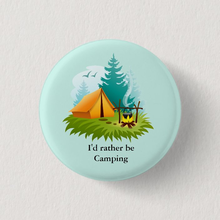 Camp Camping Design Button | Zazzle.co.uk