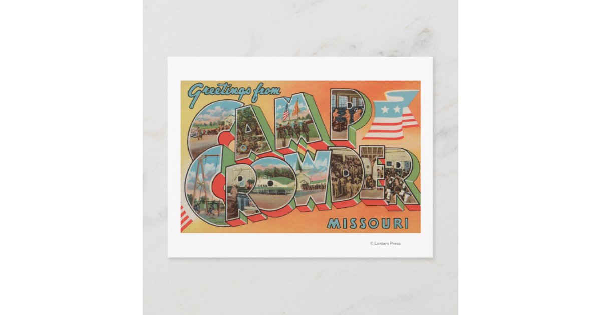 Camp Crowder, Missouri - Large Letter Scenes Postcard | Zazzle