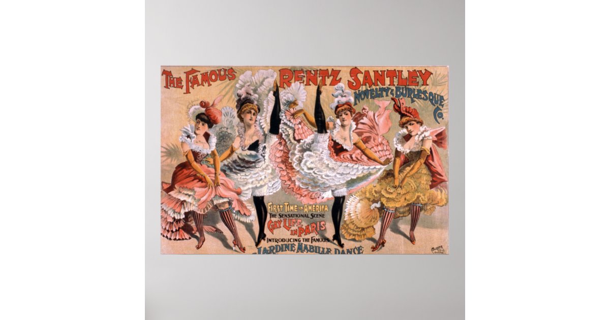 Can Can Dancing Girls Vintage Poster | Zazzle