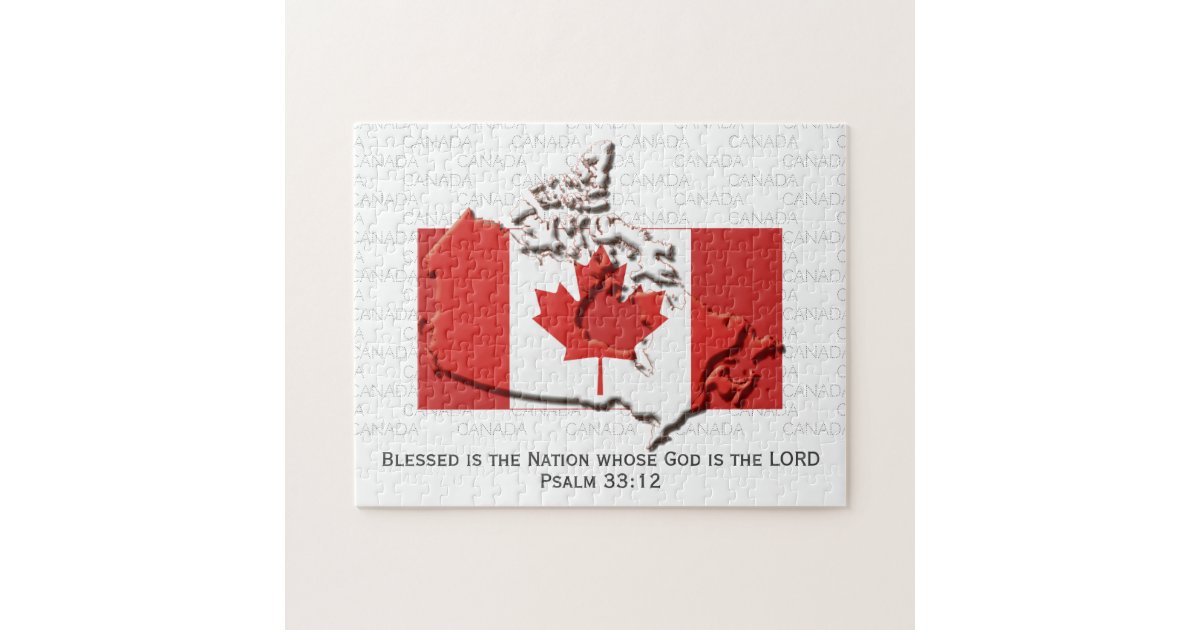 CANADA | Blessed Nation | CANADIAN FLAG Jigsaw Puzzle | Zazzle