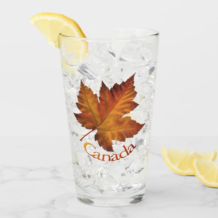 Canada Glass Canada Maple Leaf Glasses Custom | Zazzle.co.uk
