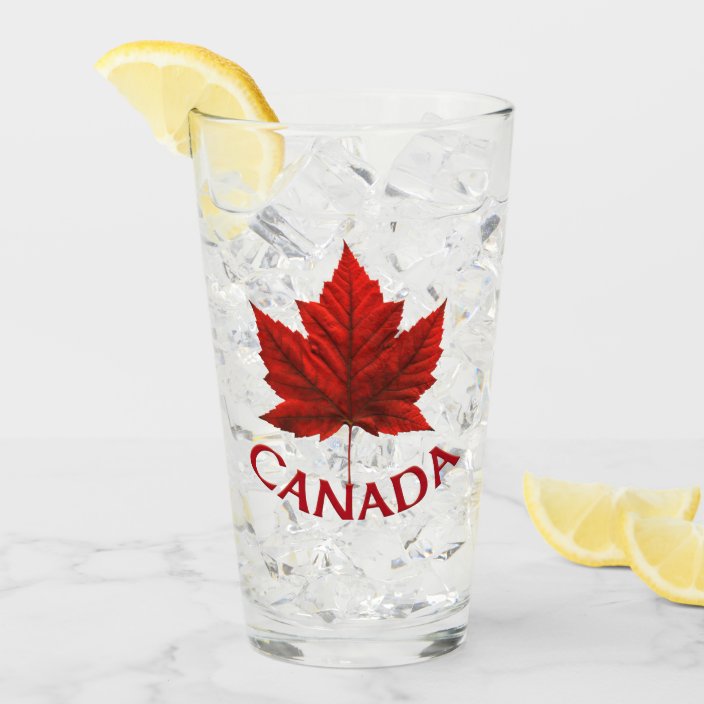 Canada Glass Canada Maple Leaf Glasses Custom | Zazzle.co.uk