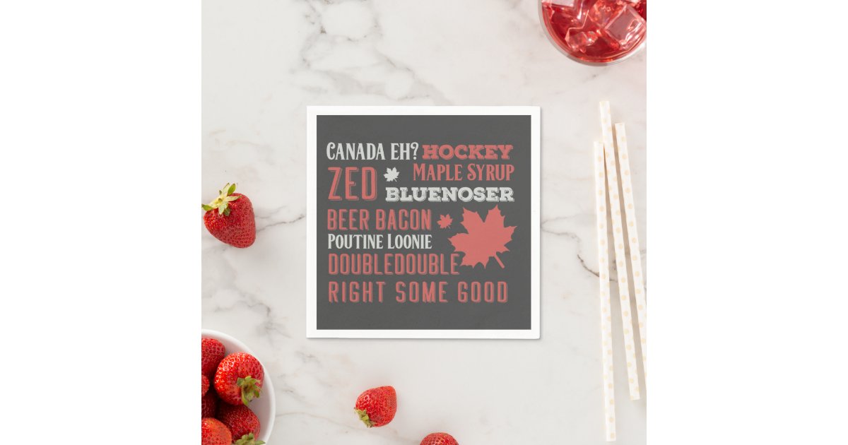 Canada Slang Subway Art Napkin | Zazzle