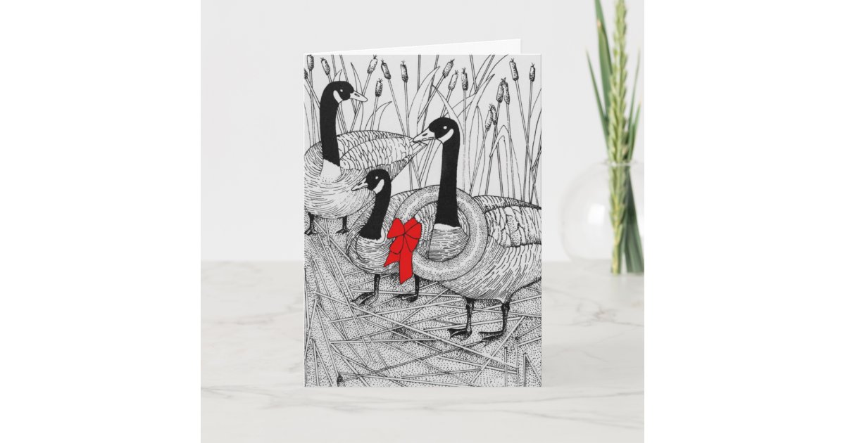 Canadian Geese Christmas Holiday Card | Zazzle