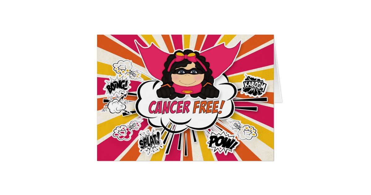 Cancer Free Congratulations Girl Pink Superhero | Zazzle.co.uk