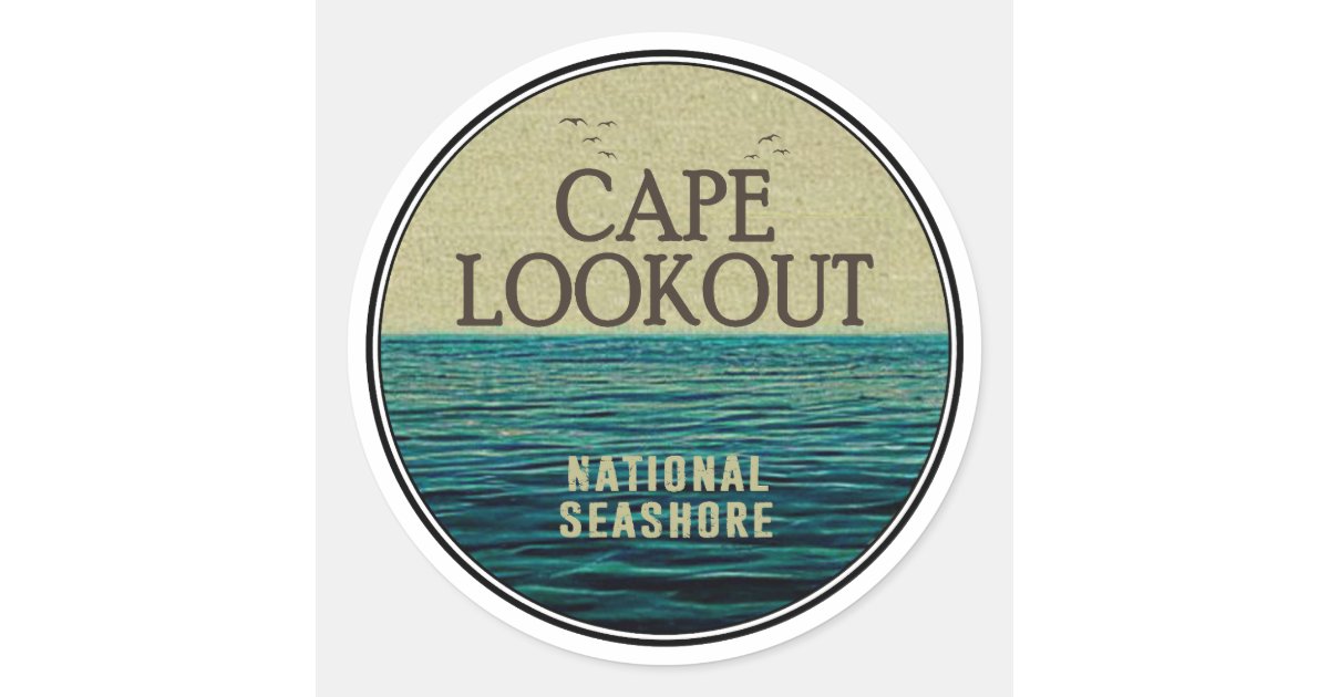 Cape Lookout National Seashore Ocean Birds Classic Round Sticker | Zazzle