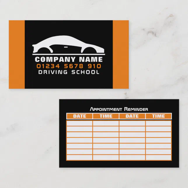 Car Logo, Driving School/Instructor Appointment Business Card | Zazzle
