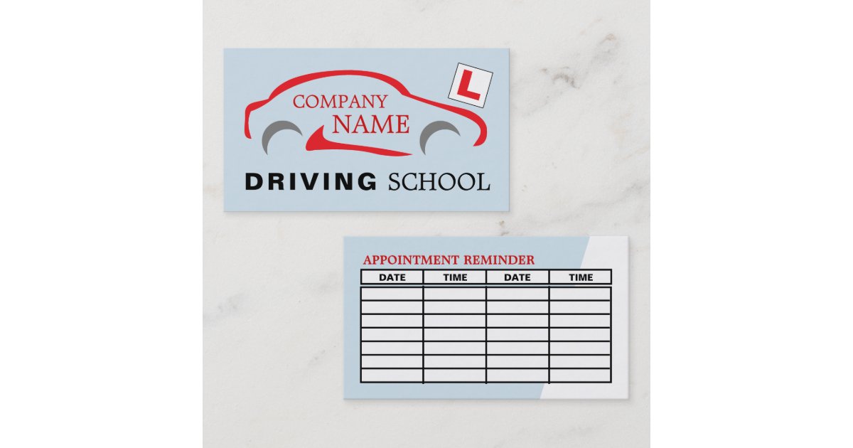 Car Logo, Driving School/Instructor Appointment Business Card | Zazzle