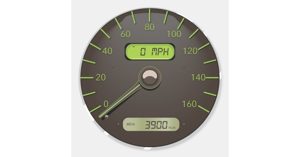 Car Speedometer cartoon Classic Round Sticker | Zazzle