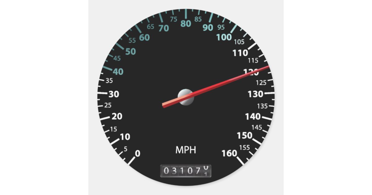 Car Speedometer Classic Round Sticker | Zazzle