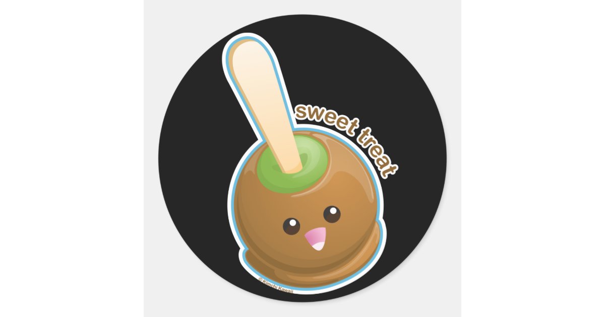 Caramel Apple Classic Round Sticker | Zazzle