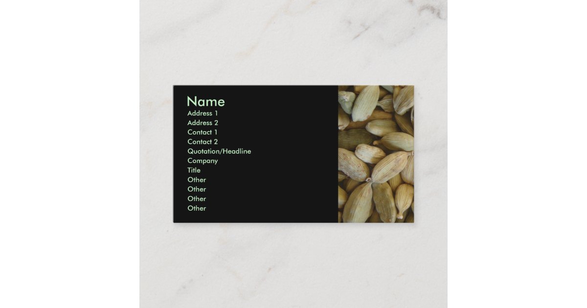Cardamom Business Card | Zazzle