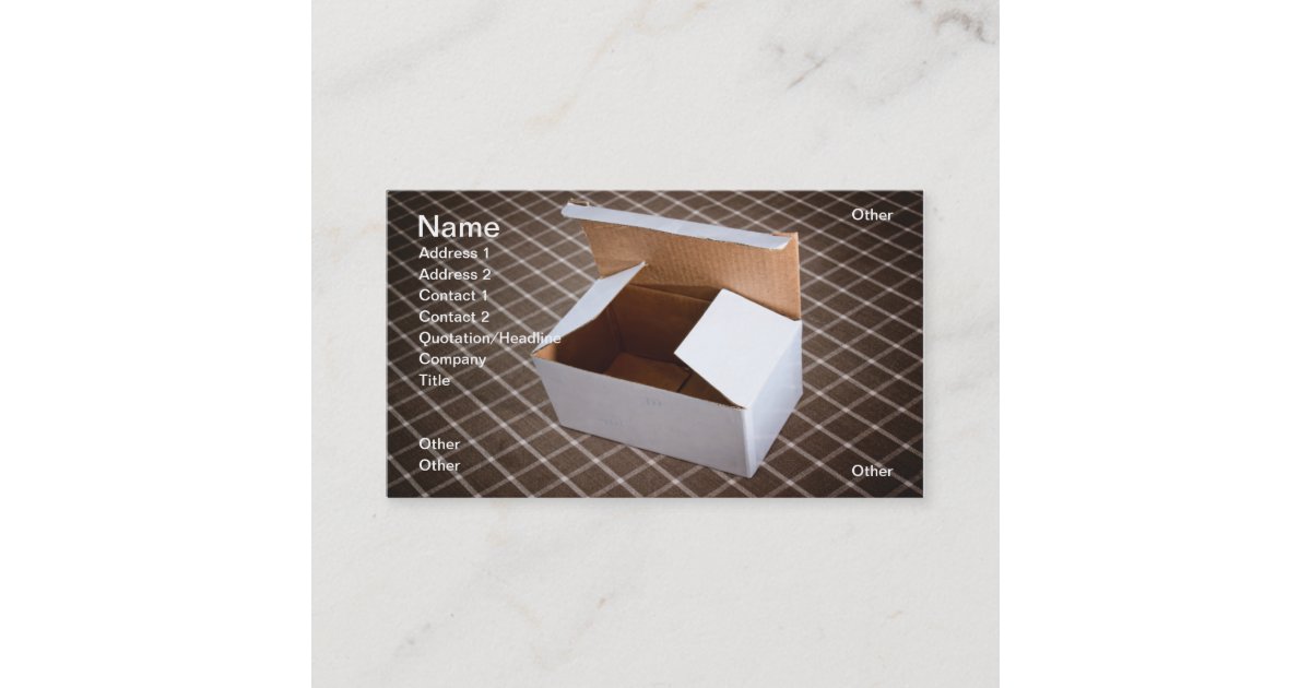Cardboard box business card | Zazzle