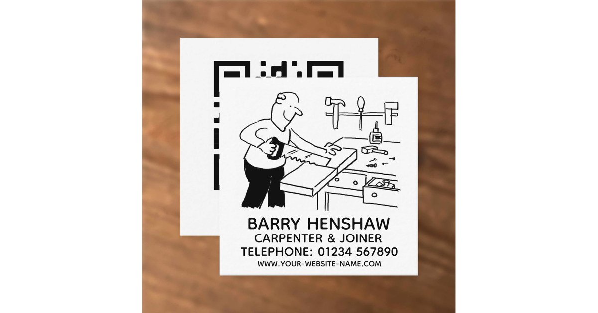 Carpenter & Joiner Promotional Square Business Card | Zazzle