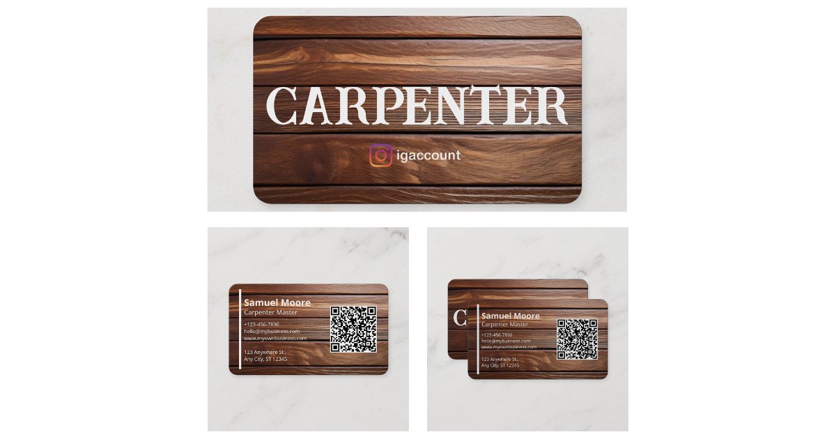 Carpenter Sample Model Design Commercial Business Card | Zazzle