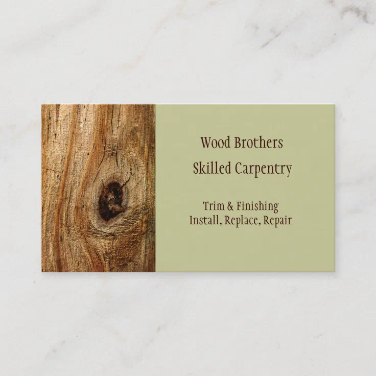 Carpentry Woodwork Business Card Template | Zazzle