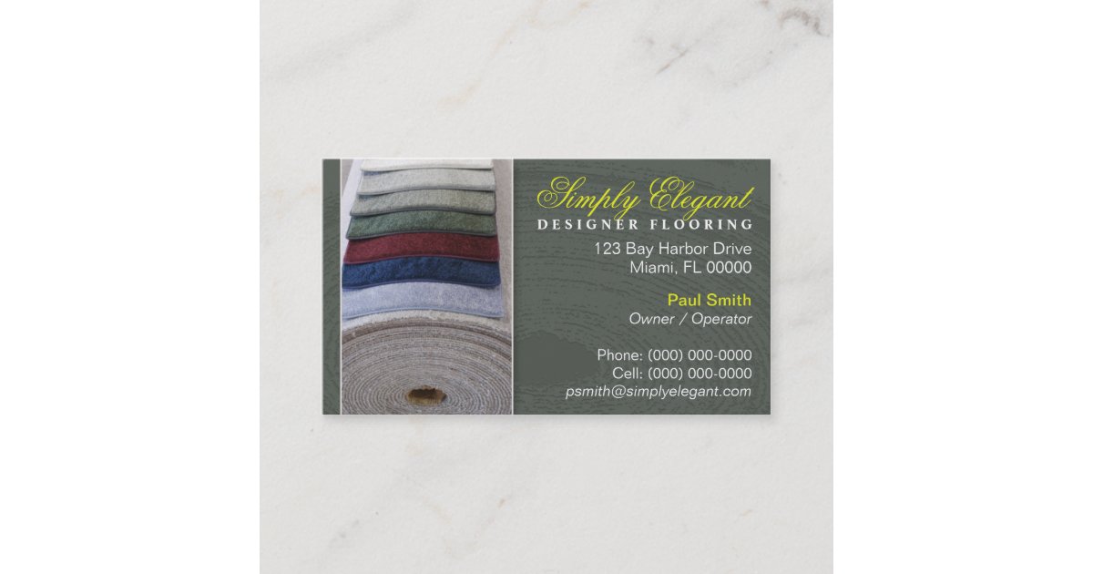 Carpet / Flooring Store Business Card | Zazzle