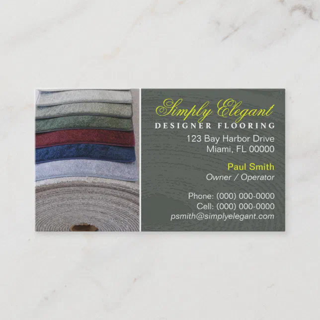 Carpet / Flooring Store Business Card | Zazzle