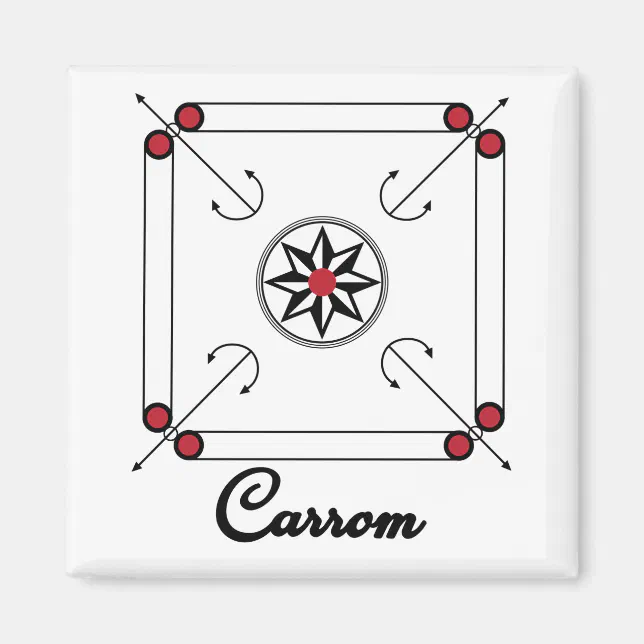 Carrom Board Indian Pakistani retro game design Magnet | Zazzle