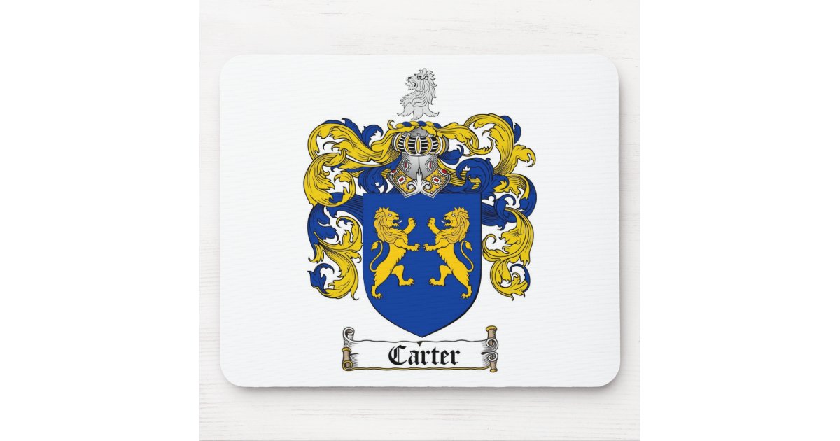 CARTER FAMILY CREST - CARTER COAT OF ARMS MOUSE MAT | Zazzle