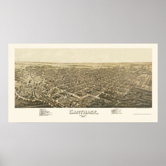 Carthage, MO Panoramic Map - 1891 Poster | Zazzle.co.uk