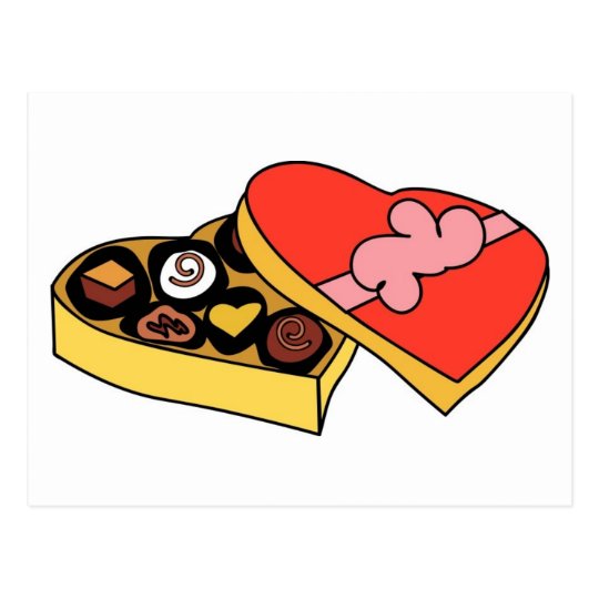 Cartoon Box of Chocolates Postcard | Zazzle.co.uk