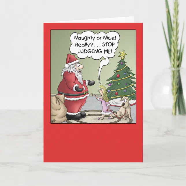 Cartoon Christmas Card: Stop Judging Holiday Card | Zazzle